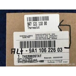 Porsche 991 Turbo Boxster Cayman 981 982 Spyder GT4 Thermostat 9A1106